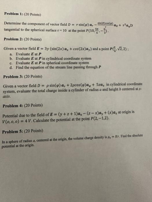 Solved Determine the component of vector field | Chegg.com