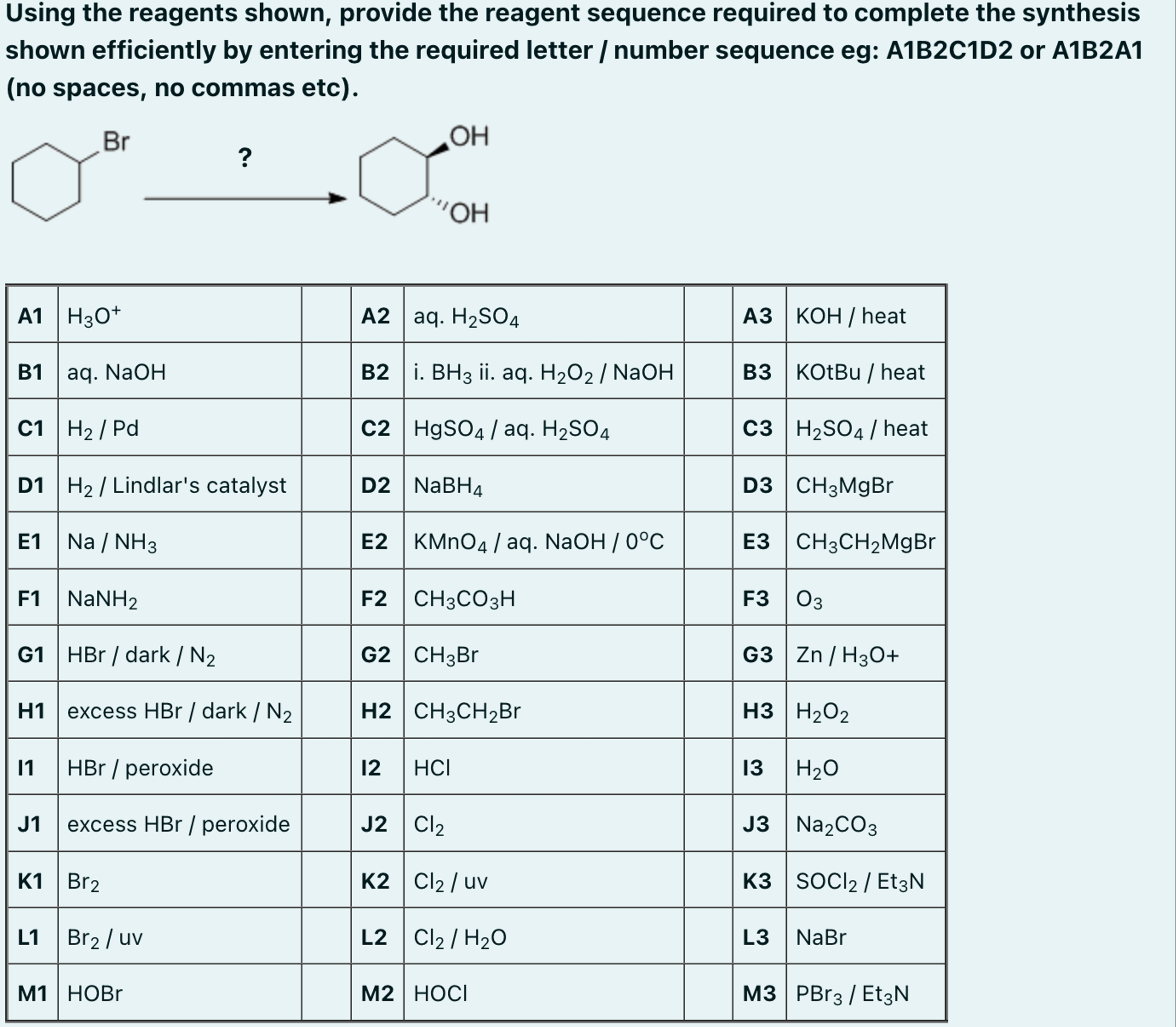 Solved Using the reagents shown, provide the reagent | Chegg.com