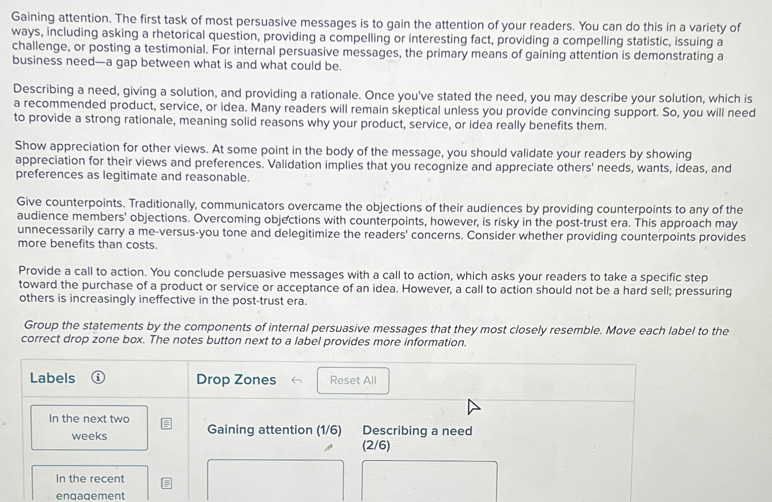 Solved Gaining attention. The first task of most persuasive | Chegg.com