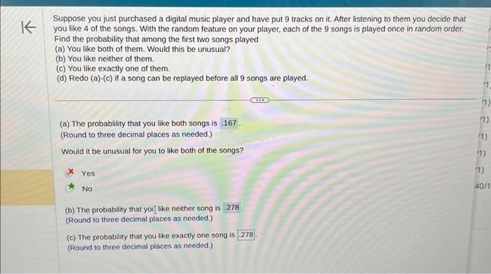 Solved Suppose you just purchased a digital music player and | Chegg.com