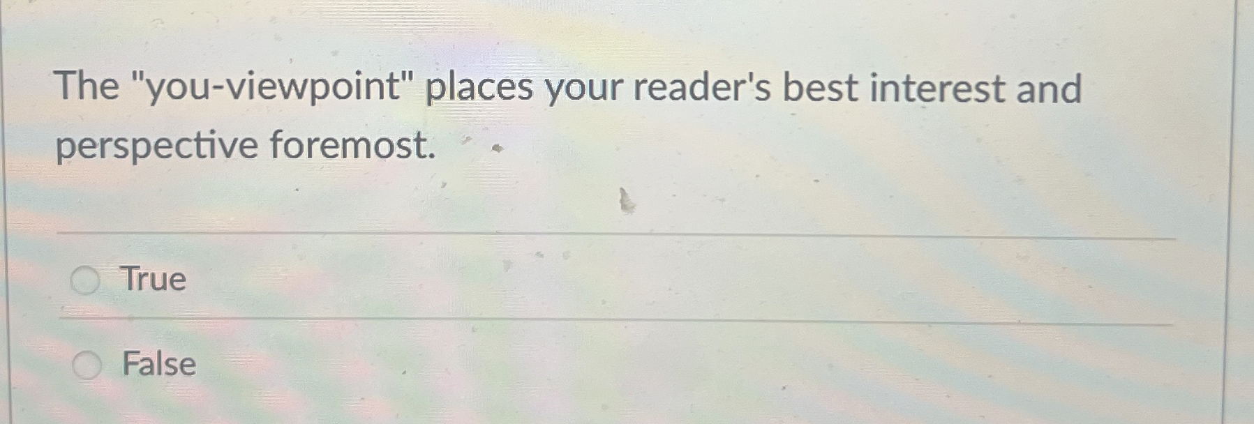 High Quality SOLUTION The "you-viewpoint" places your reader's best ...