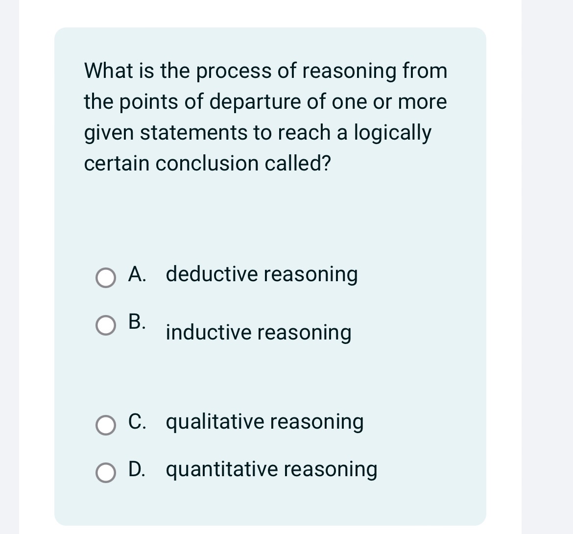 Solved What is the process of reasoning from the points of | Chegg.com