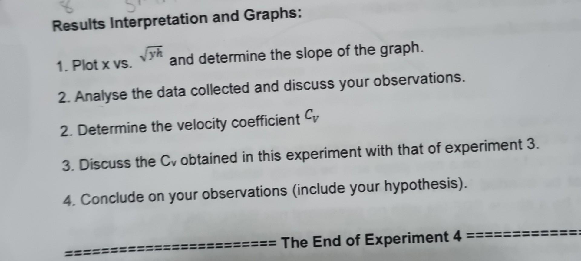 Table 1: 300 mm orifice headResults Interpretation | Chegg.com