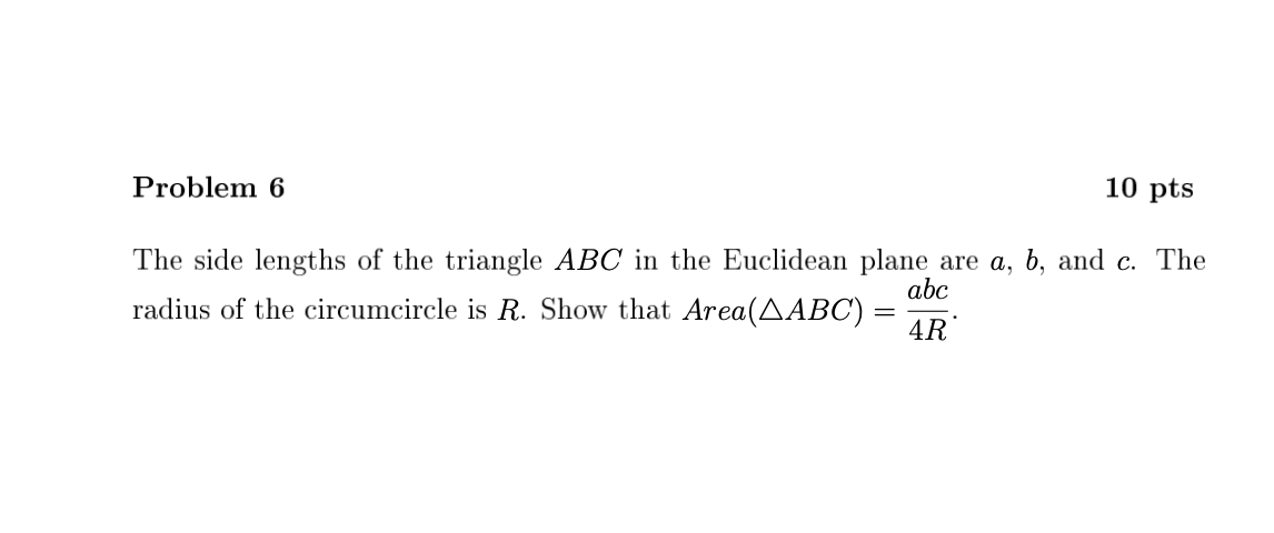 Solved Problem 6The side lengths of the triangle ABC in the | Chegg.com