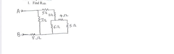 Solved Ао A 1. Find RAB M 52 72 Ww VI w 293 3512 Bom 82 | Chegg.com