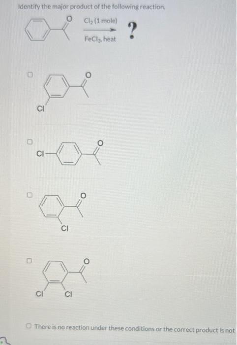 Solved Identify the major product of the following reaction. | Chegg.com