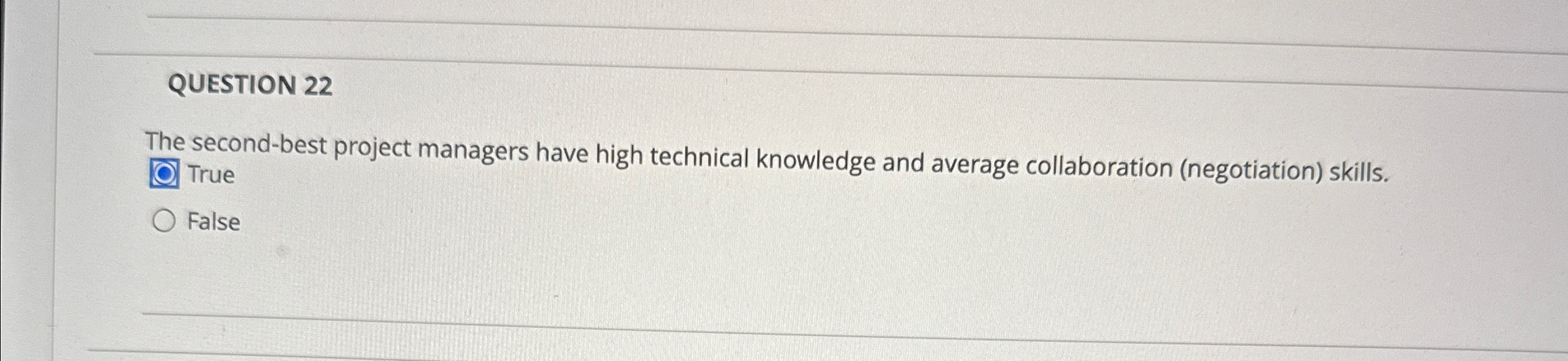 Solved QUESTION 22The second-best project managers have high | Chegg.com