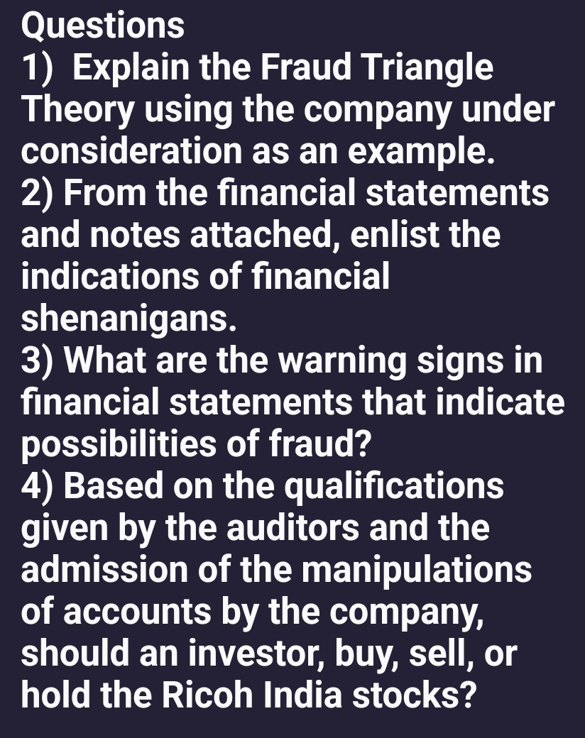 Solved QuestionsExplain the Fraud Triangle Theory using the | Chegg.com