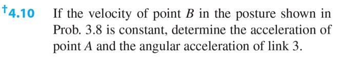 Solved +3.8 For the double-slider linkage in the posture | Chegg.com