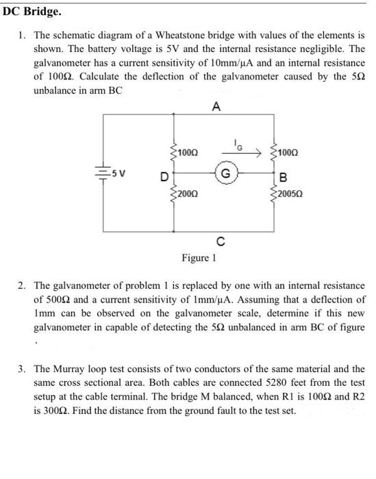 Solved DC Bridge. 1. The schematic diagram of a Wheatstone | Chegg.com