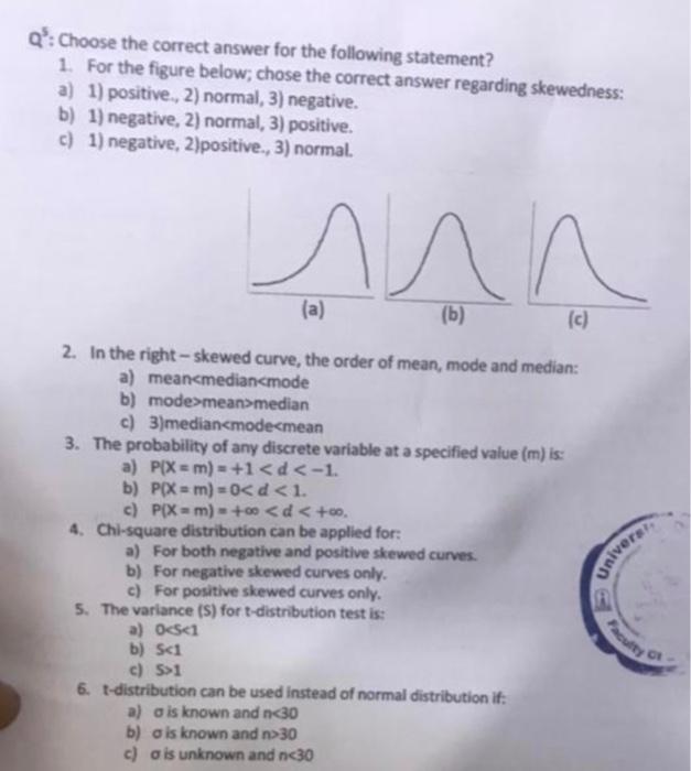 Q5 : Choose the correct answer for the following | Chegg.com Q5 : Choose the correct answer for the following | Chegg.com