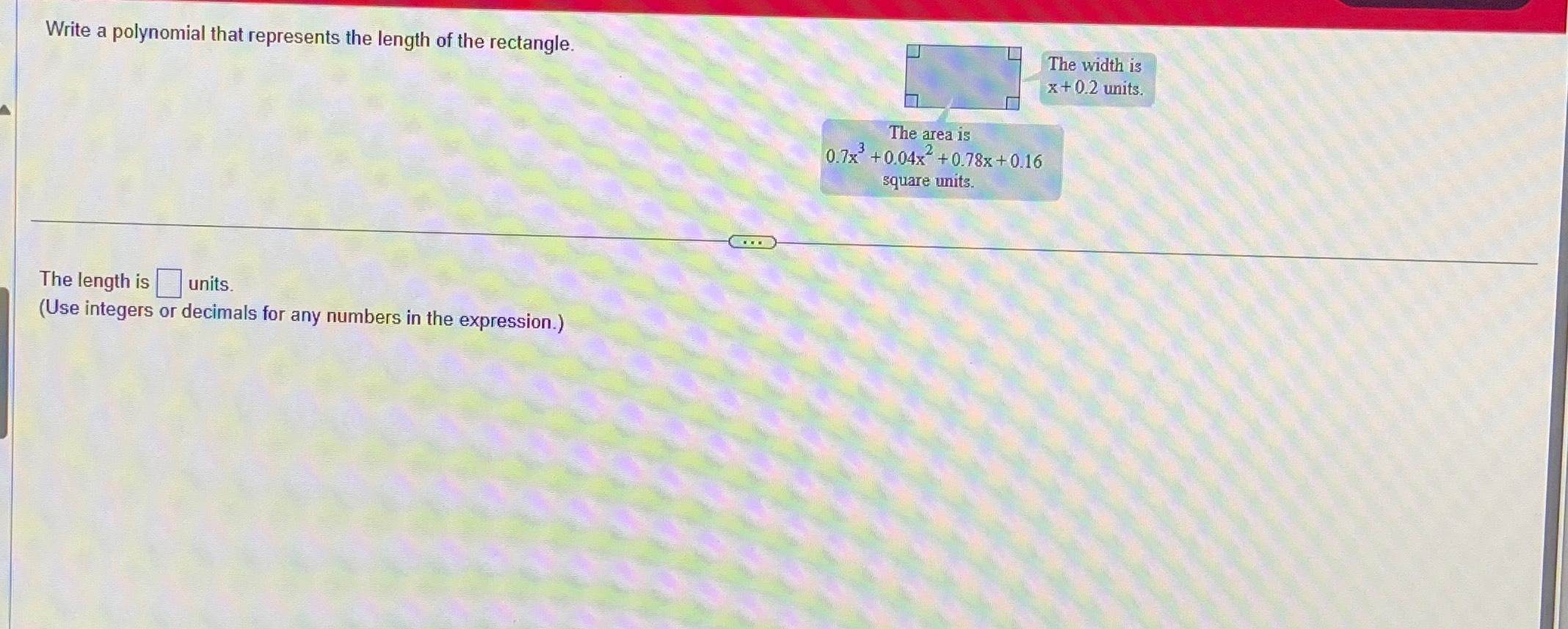 Solved Write a polynomial that represents the length of the | Chegg.com