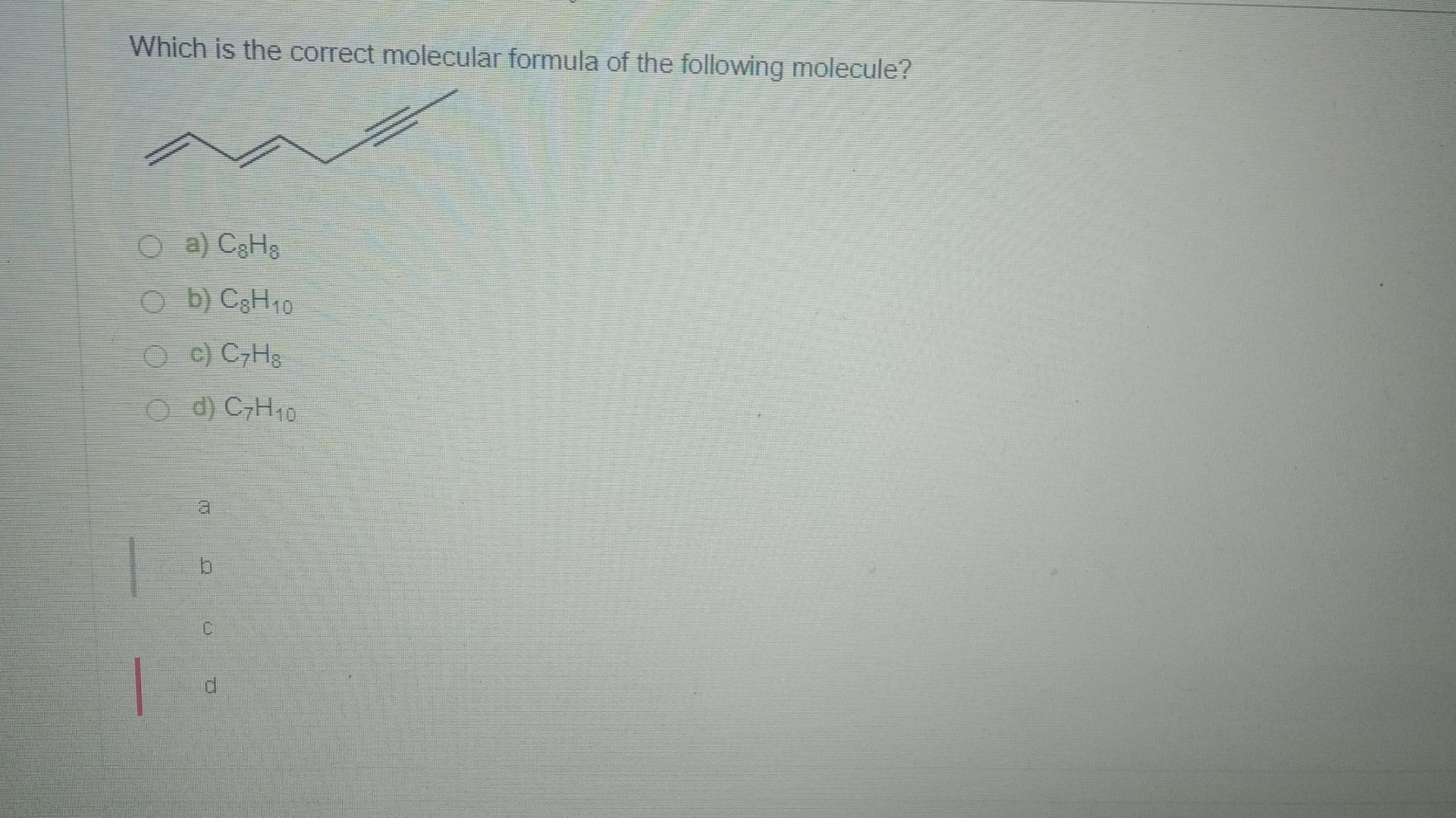 Solved Which is the correct molecular formula of the | Chegg.com