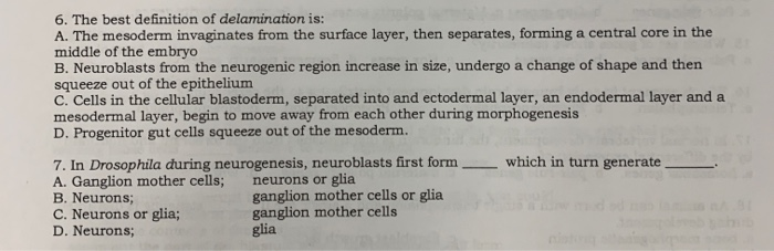 Solved 6. The best definition of delamination is: A. The | Chegg.com