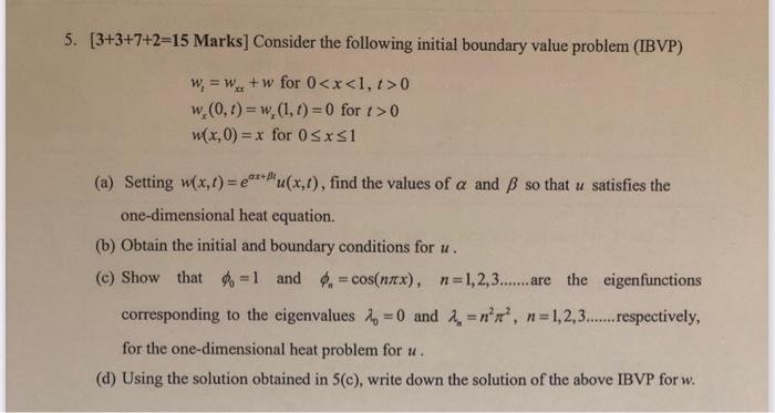 Solved 5. [3+3+7+2=15 Marks ] Consider the following initial | Chegg.com
