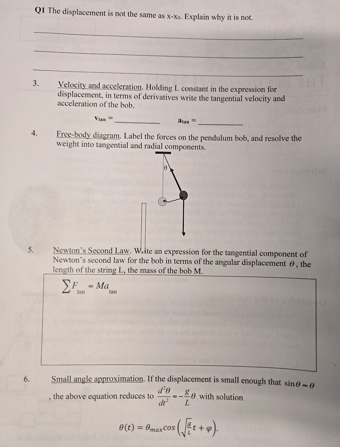 Solved by an EXPERT Q1 ﻿The displacement is not the same as x-x0. | Chegg.com