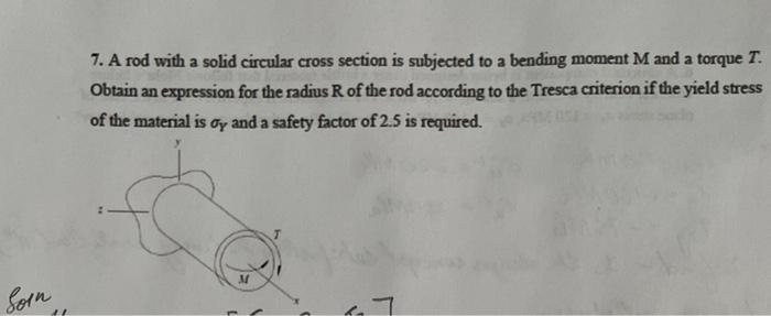 Solved 7. A rod with a solid circular cross section is | Chegg.com