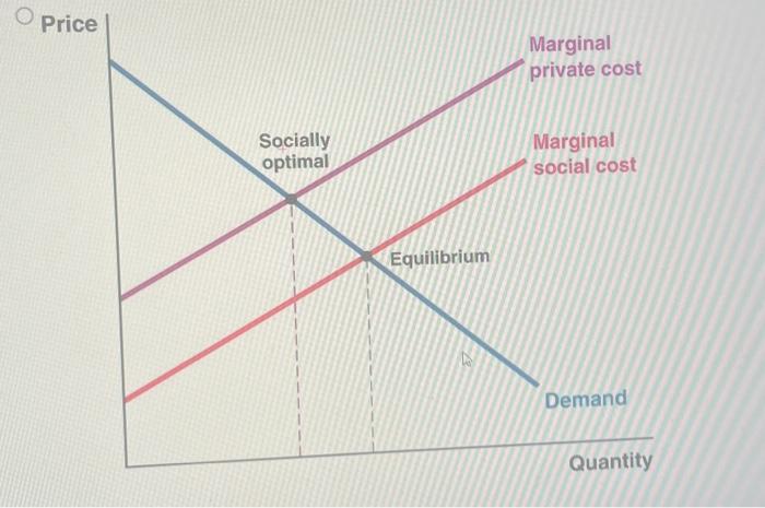 Solved Price Marginal social cost Marginal private cost | Chegg.com
