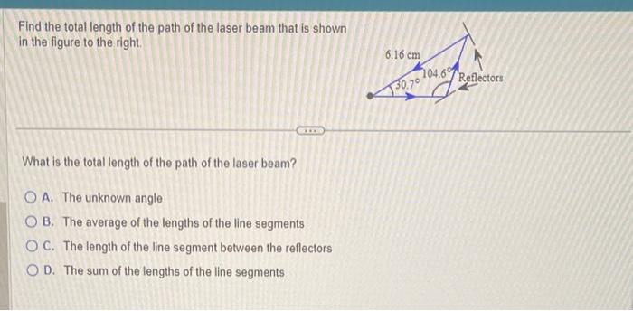 Solved Find the total length of the path of the laser beam | Chegg.com