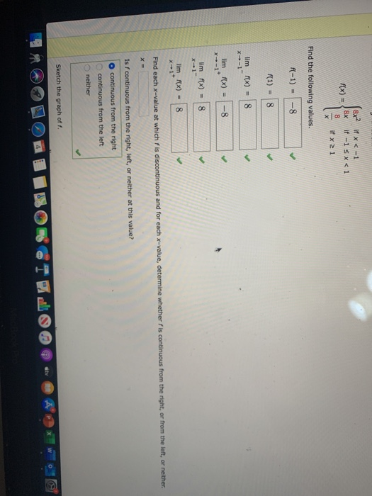 Solved f(x) = 8x2 if x