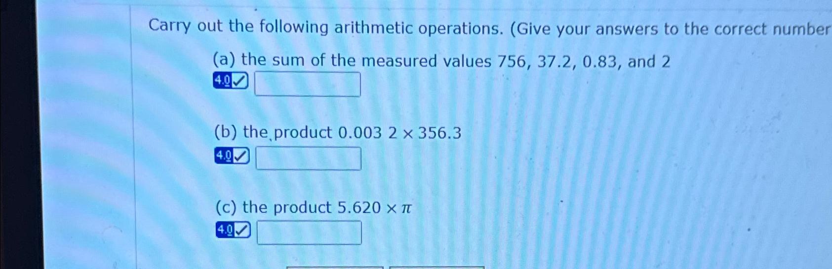 Solved Carry out the following arithmetic operations. (Give | Chegg.com