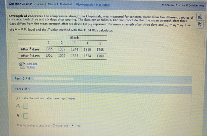 Solved Question 30 of 31 point) Atempt 1 of Unlimited View | Chegg.com