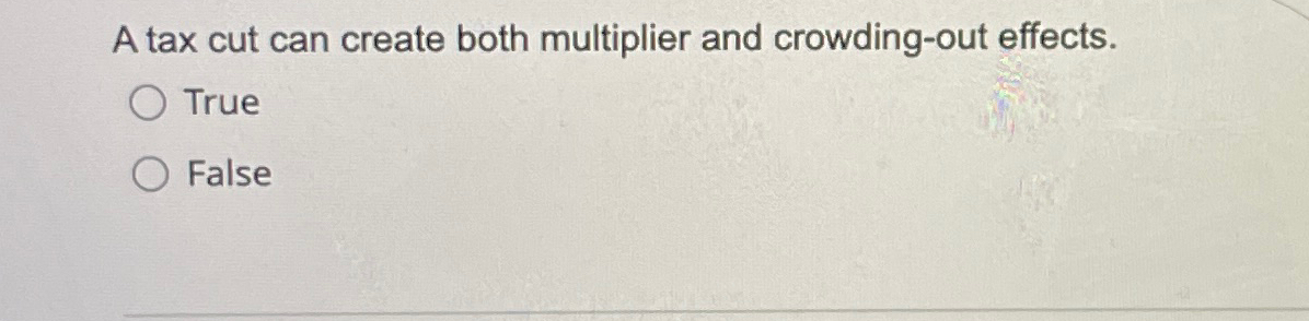 Solved A tax cut can create both multiplier and crowding-out | Chegg.com