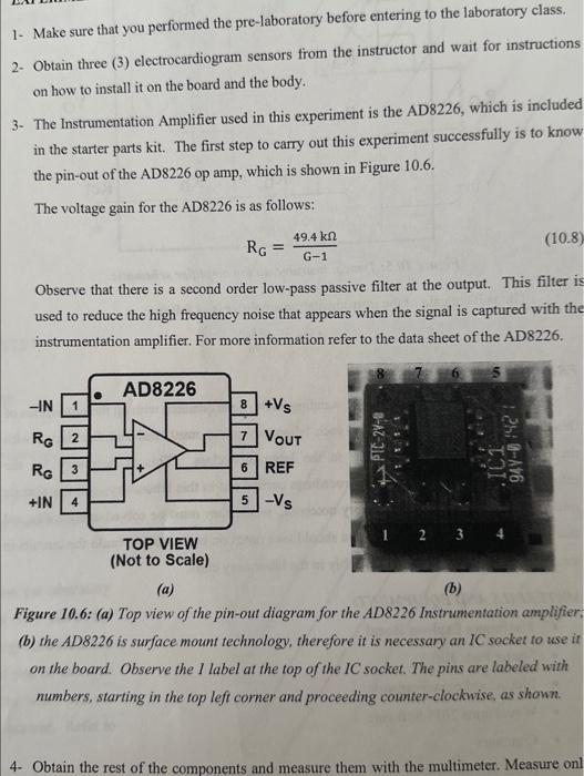 Solved 1- Make sure that you performed the pre-laboratory | Chegg.com