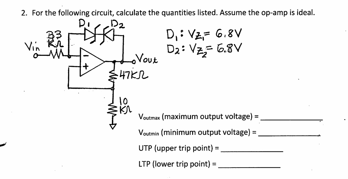 Solved For the following circuit, calculate the quantities | Chegg.com