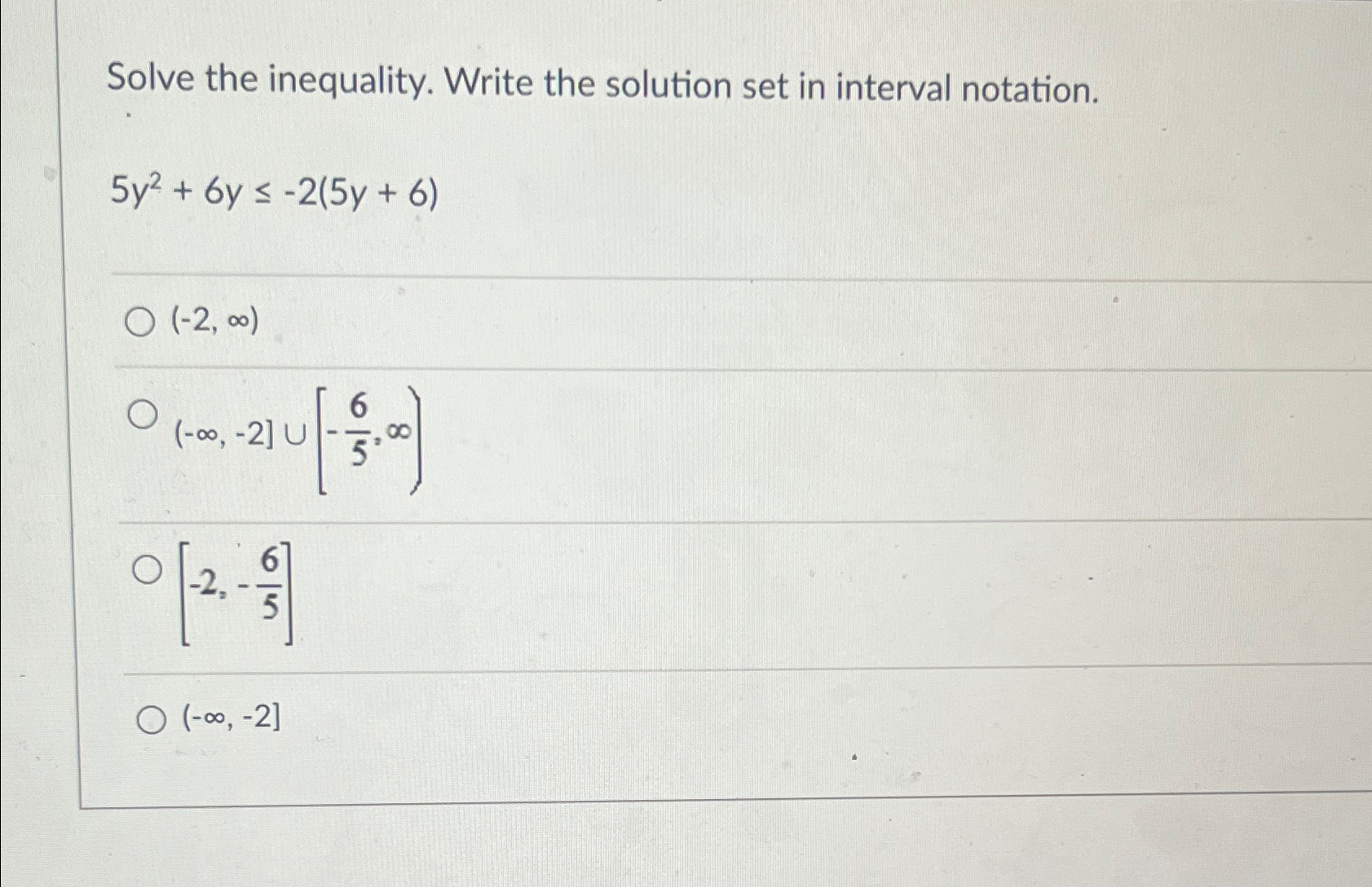 Solved Solve the inequality. Write the solution set in | Chegg.com
