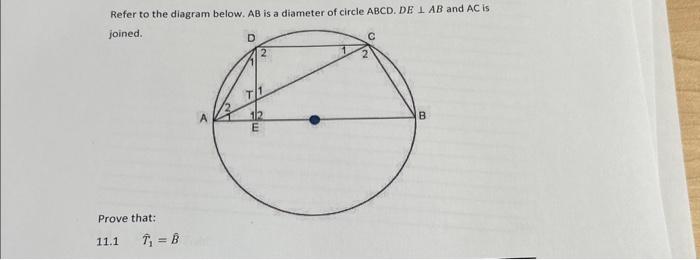 Solved Refer to the diagram below. \\( A B \\) is a diameter | Chegg.com