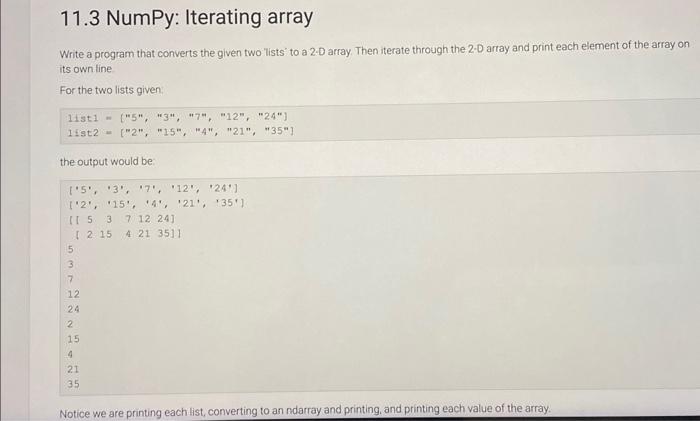 Solved Write a program that converts the given two 'lists' | Chegg.com