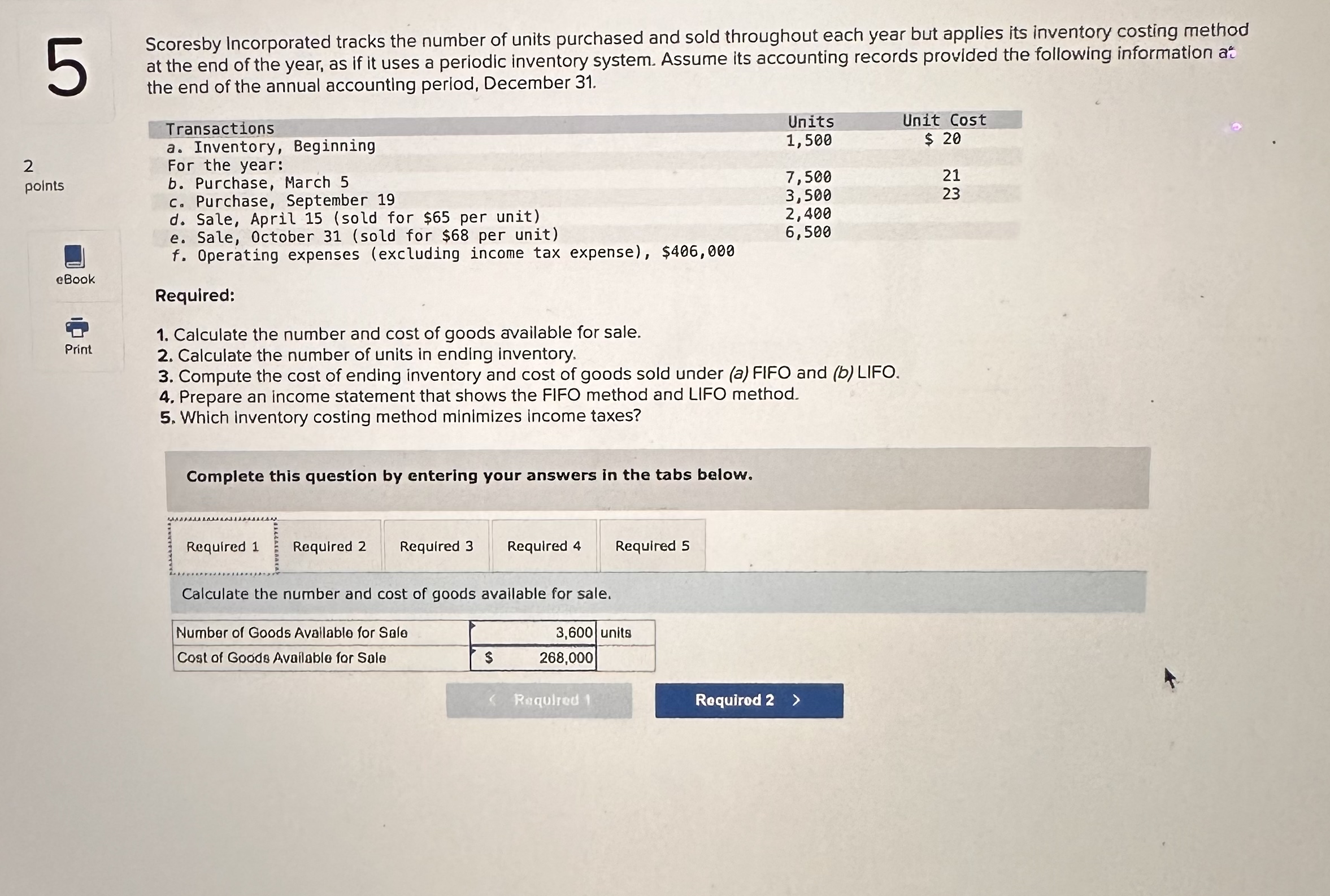 Solved COMPLETE ALL 5 ﻿STEPS : Scoresby Incorporated tracks | Chegg.com