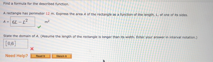 Solved Find a formula for the described function. A | Chegg.com