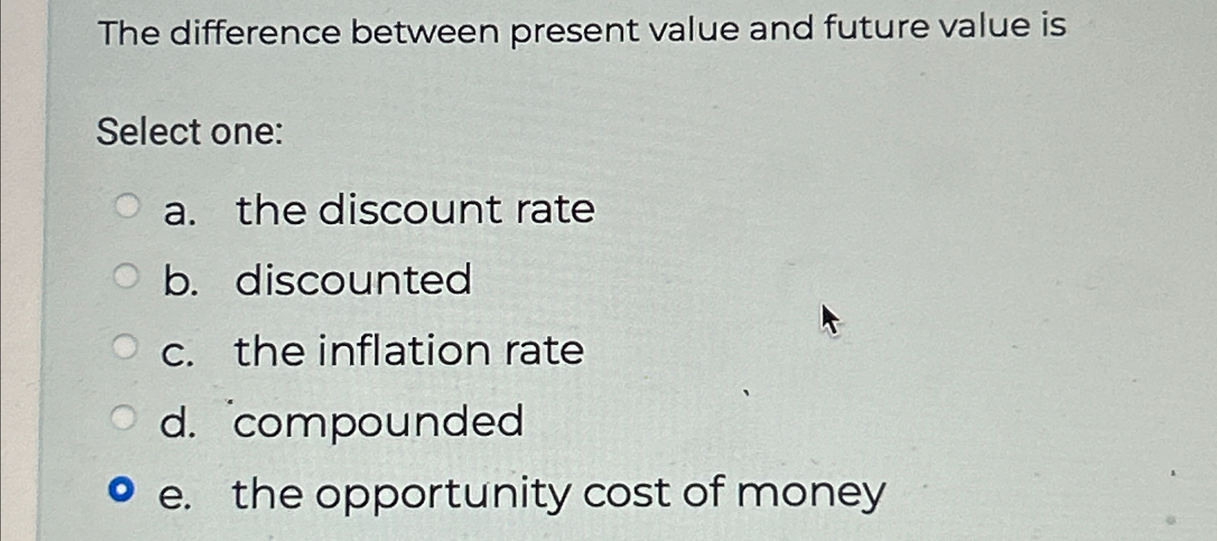 Solved The difference between present value and future value | Chegg.com