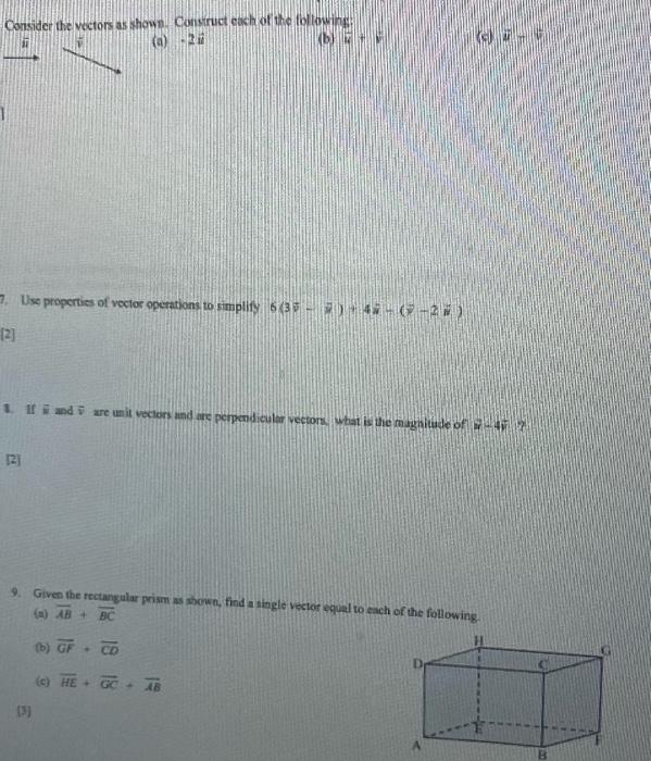 Solved Consider the vector as shown. Construct exch of the | Chegg.com