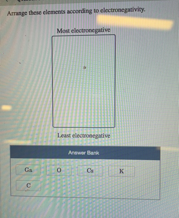 Solved Arrange these elements according to | Chegg.com
