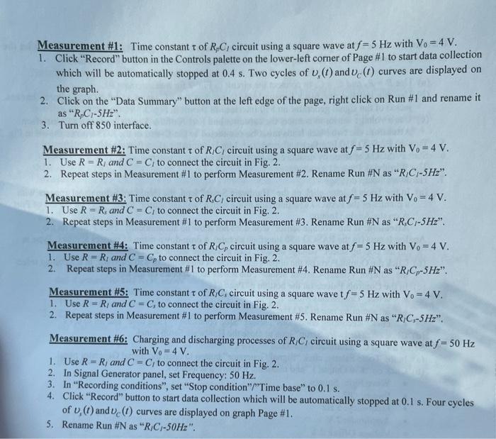 Solved 2. Provided data from Measurements #1 to #5 of Exp5 | Chegg.com