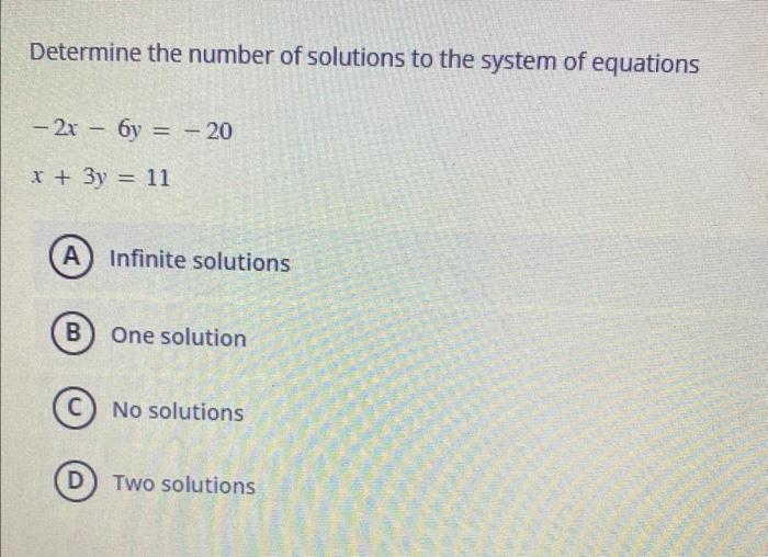 Solved Determine the number of solutions to the system of | Chegg.com