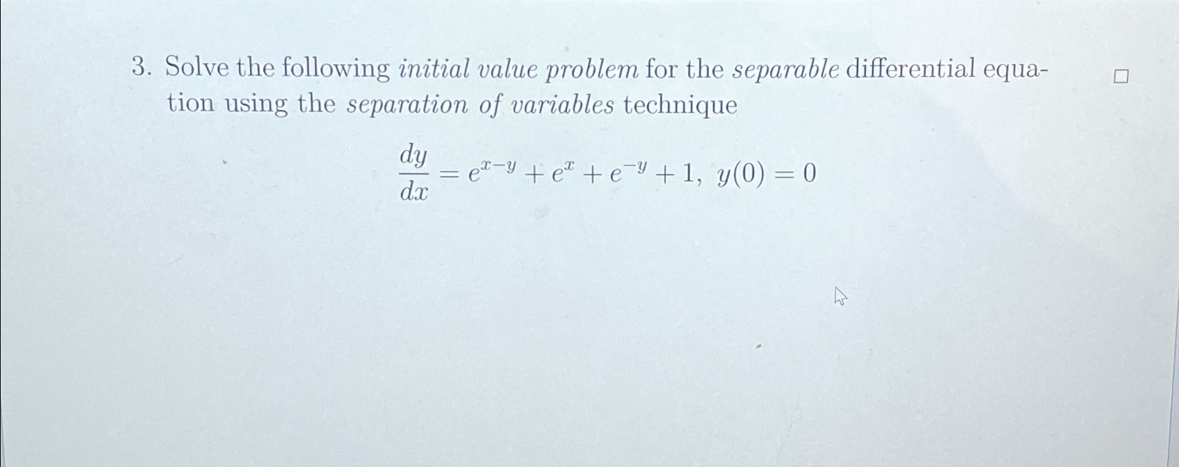 Solved Solve The Following Initial Value Problem For The Chegg