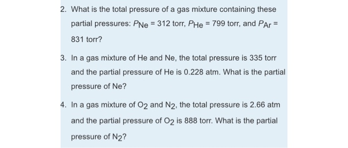Solved 2. What is the total pressure of a gas mixture | Chegg.com