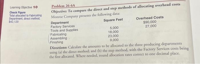 Solved Learning Objective 10 Problem 26-6A Check Figure | Chegg.com