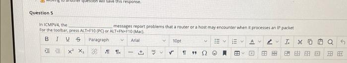 Solved question will save this response Questions In ICMPV4, | Chegg.com