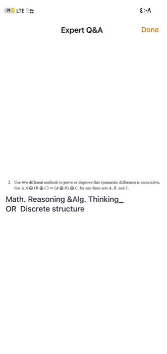 Solved Math. Reasoning &Alg. Thinking_ OR Discrete structure | Chegg.com