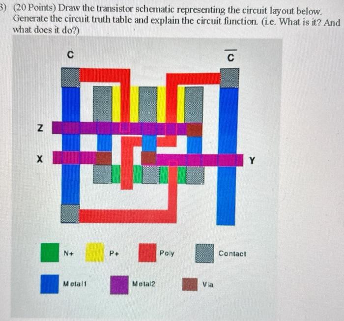 Solved (20 Points) Draw the transistor schematic | Chegg.com