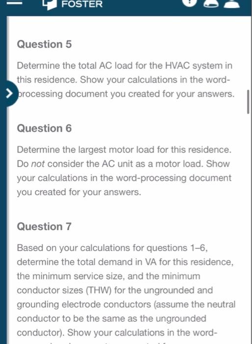 Question 5 Determine the total AC load for the HVAC | Chegg.com