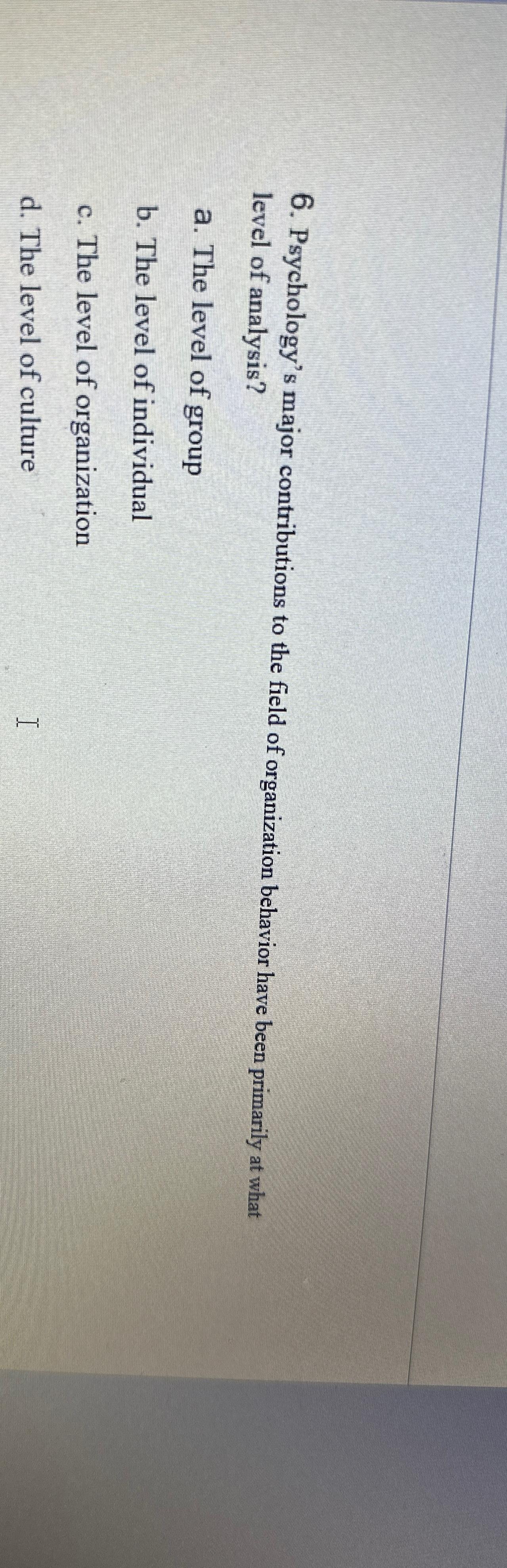 Solved Psychology's major contributions to the field of | Chegg.com