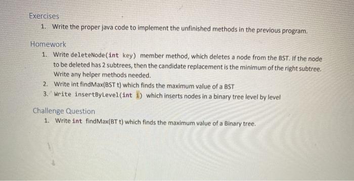 Solved Exercises 1 Write The Proper Java Code To Implement 4041