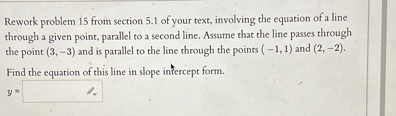 Solved Rework problem 15 ﻿from section 5.1 ﻿of your text, | Chegg.com
