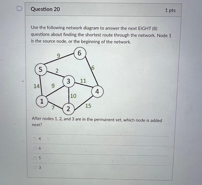 Use the following network diagram to answer the next | Chegg.com